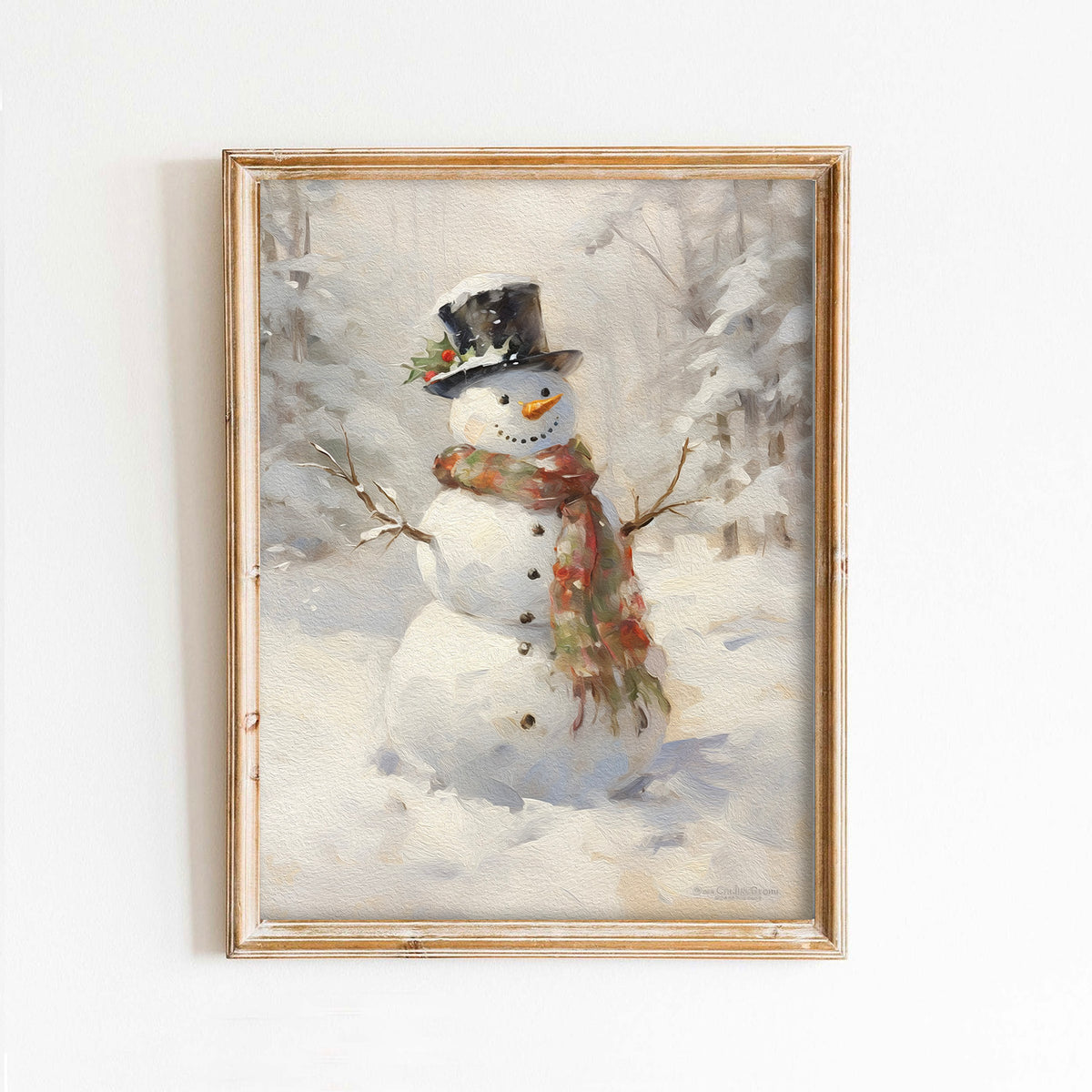 Snowman Christmas Holiday Art Print – Paper House Print Shop