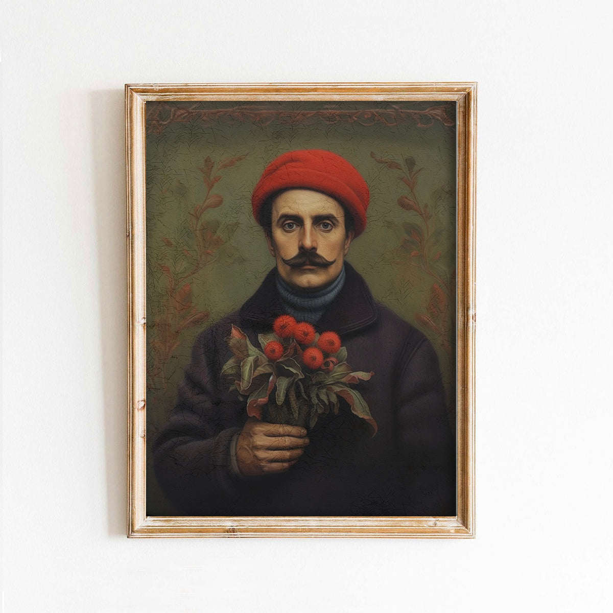 Eclectic Man With Christmas Bouquet Holiday Art Print – Paper House ...