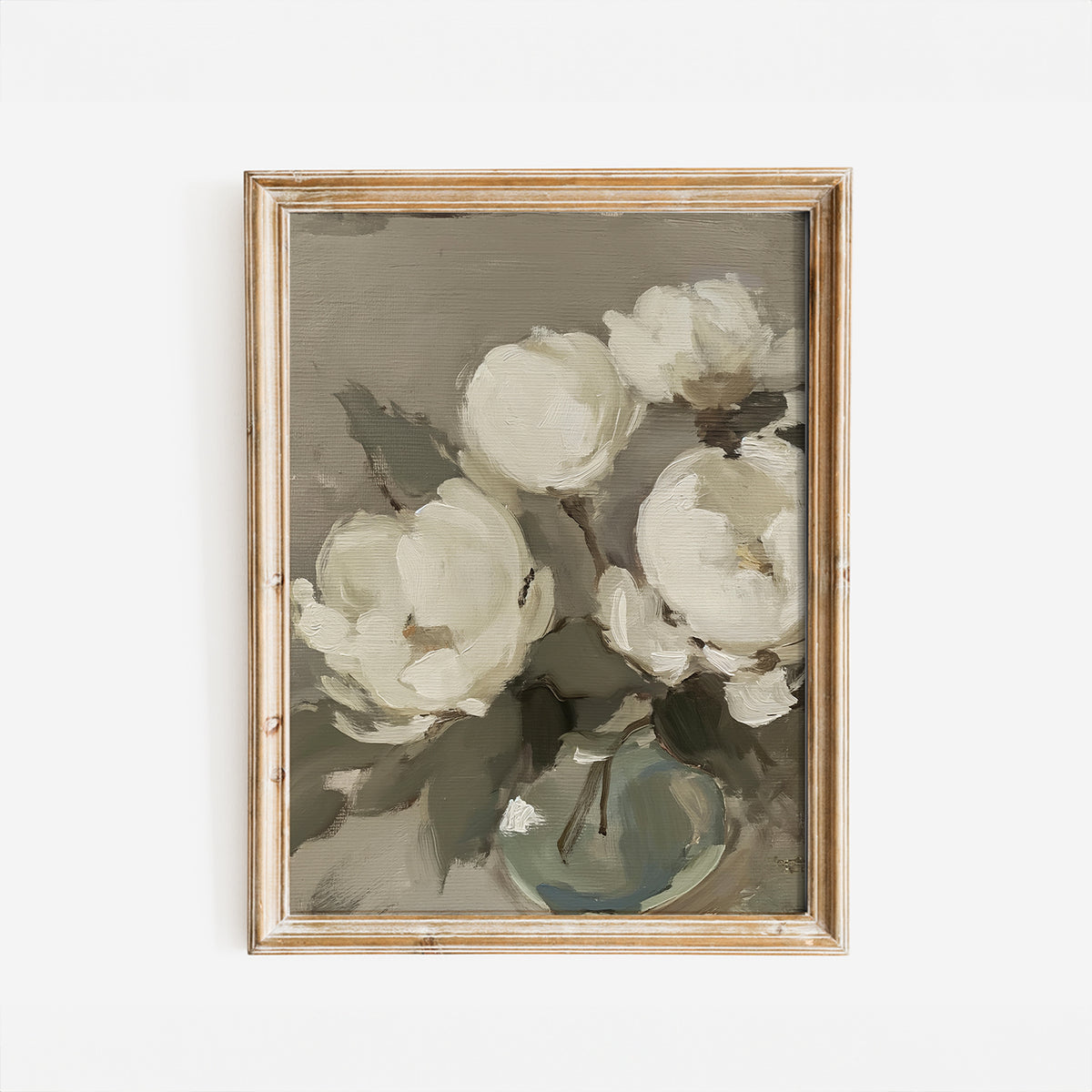 Tonal White Flowers Art Print – Paper House Print Shop