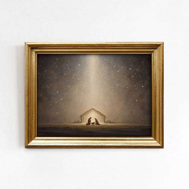 Starry Nativity Scene Art Print – Paper House Print Shop