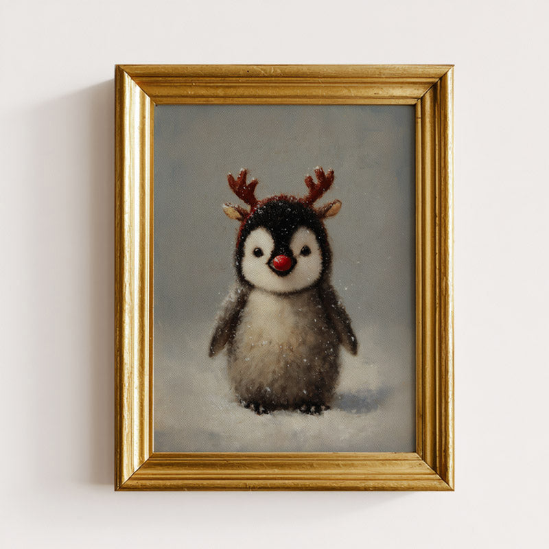 Red-Nosed Penguin Art Print – Paper House Print Shop