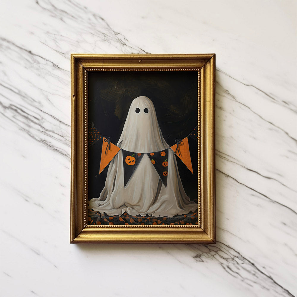 Ghost & Bunting Art Print – Paper House Print Shop