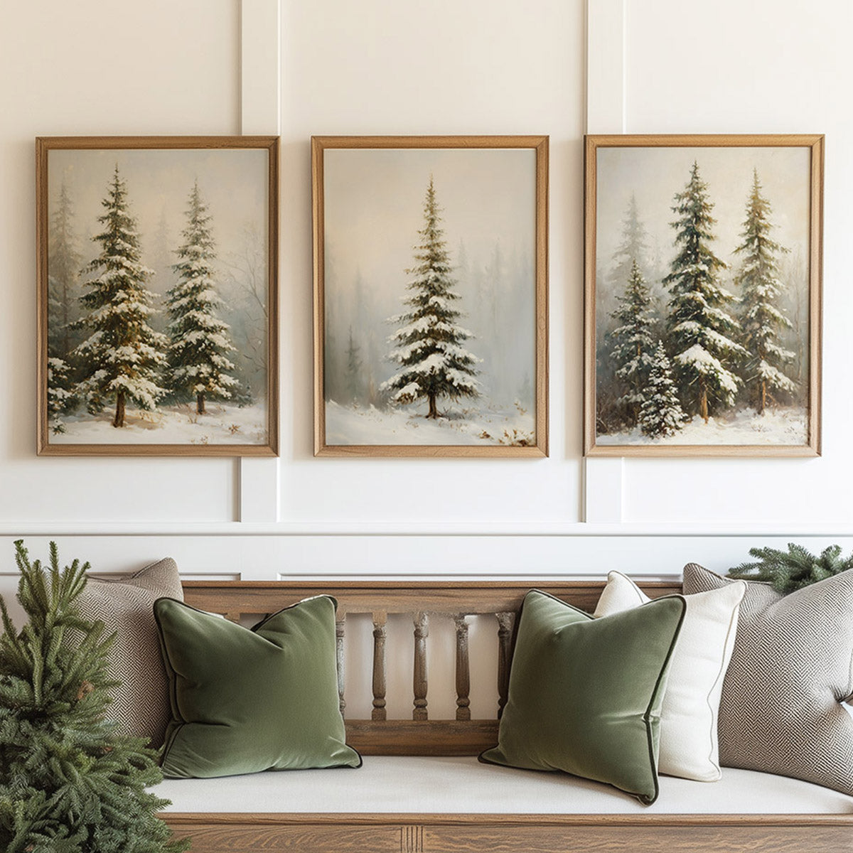 Sundance Fir Trees Set of 3 Winter Art Prints – Paper House Print Shop