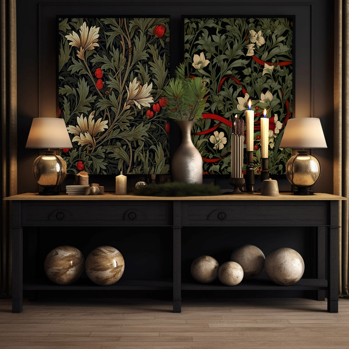 Vintage Christmas Patterns Set of 2 Art Prints – Paper House Print Shop