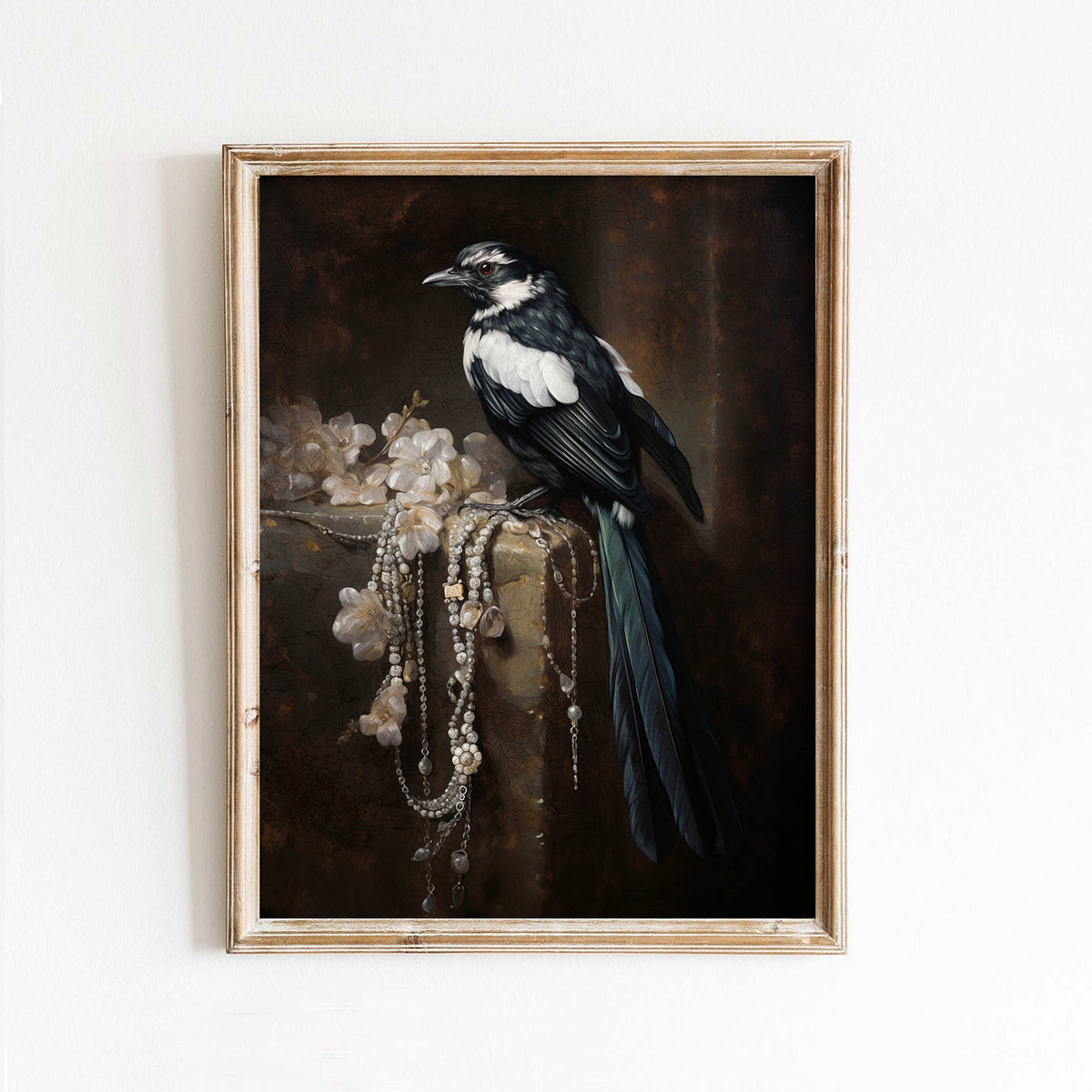 Victorian Magpie Still Life Painting Art Print – Paper House Print Shop