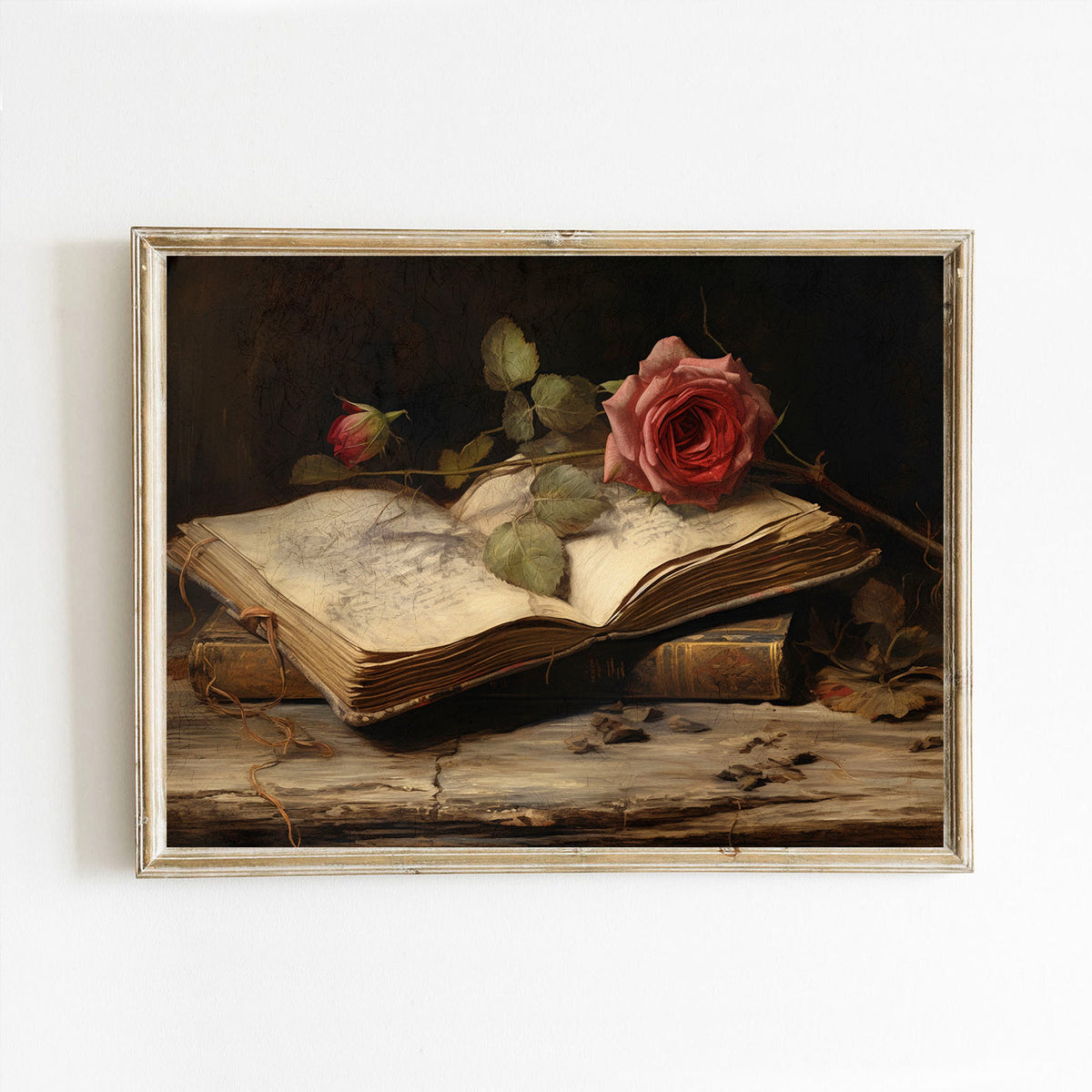 Rose on Open Book Valentine Art Print – Paper House Print Shop