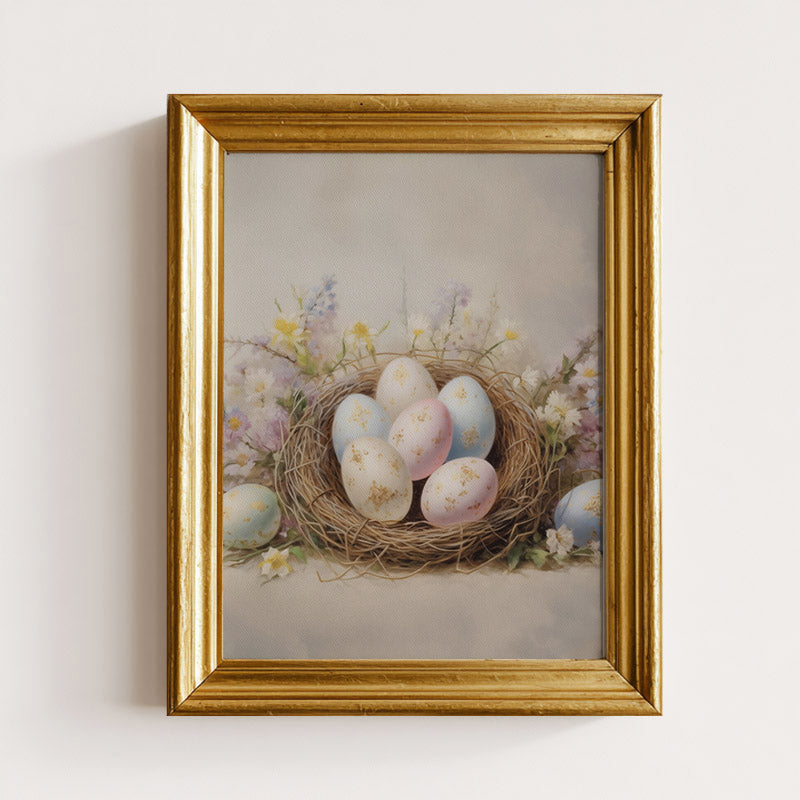 Misty Nest Of Easter Eggs Art Print – Paper House Print Shop