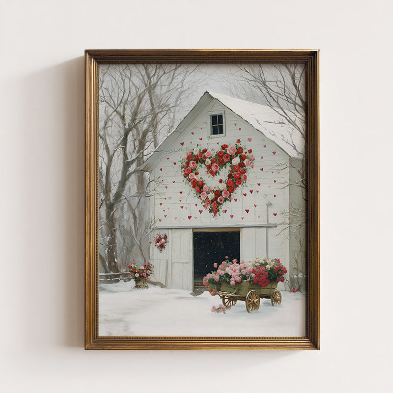 Valentine's Day Heart Barn Art Print – Paper House Print Shop