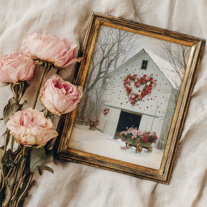 Valentine's Day Heart Barn Art Print – Paper House Print Shop