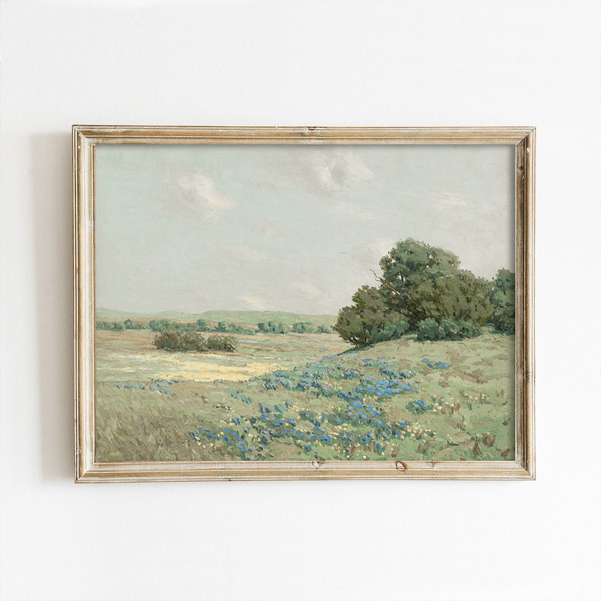 Blue Flower Field Art Print – Paper House Print Shop