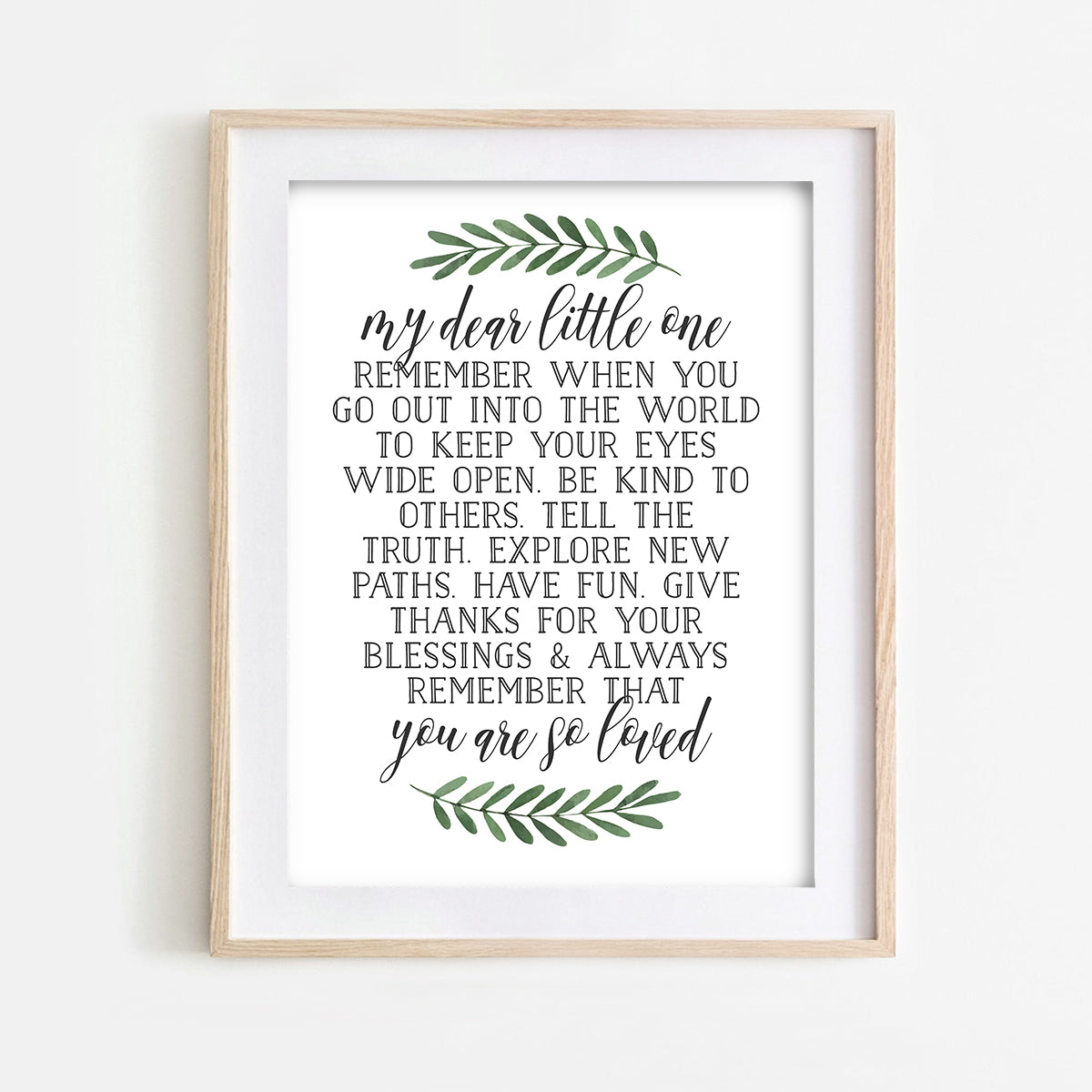 My Dear Little One Leaf Art Print – Paper House Print Shop