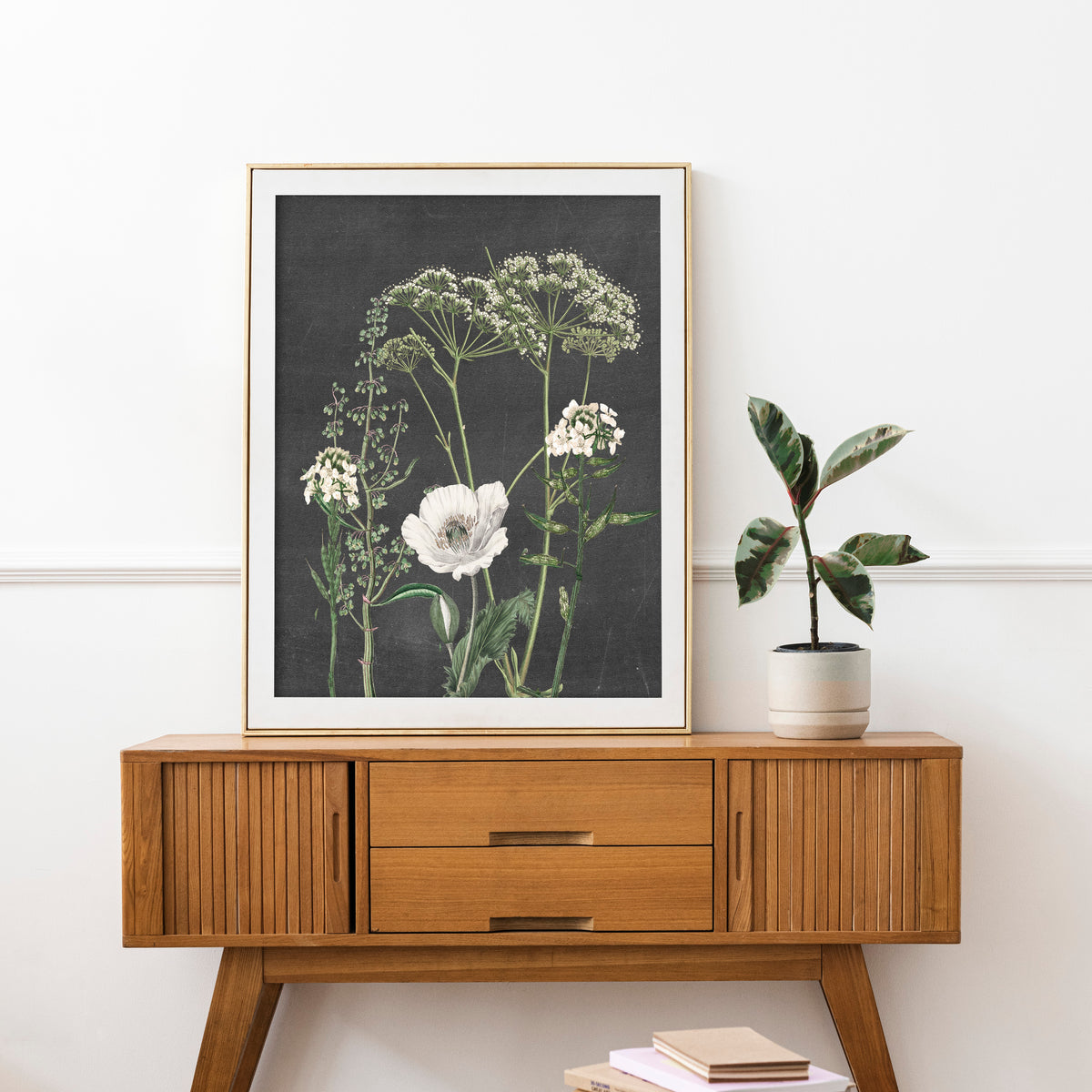 Spring Garden on Chalkboard 1 Art Print – Paper House Print Shop