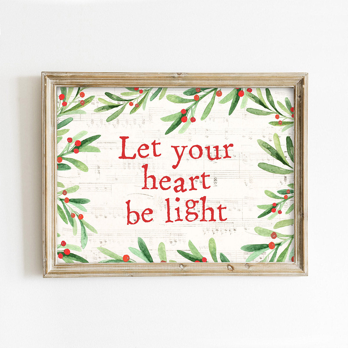 Let Your Heart be Light Christmas Art Print – Paper House Print Shop