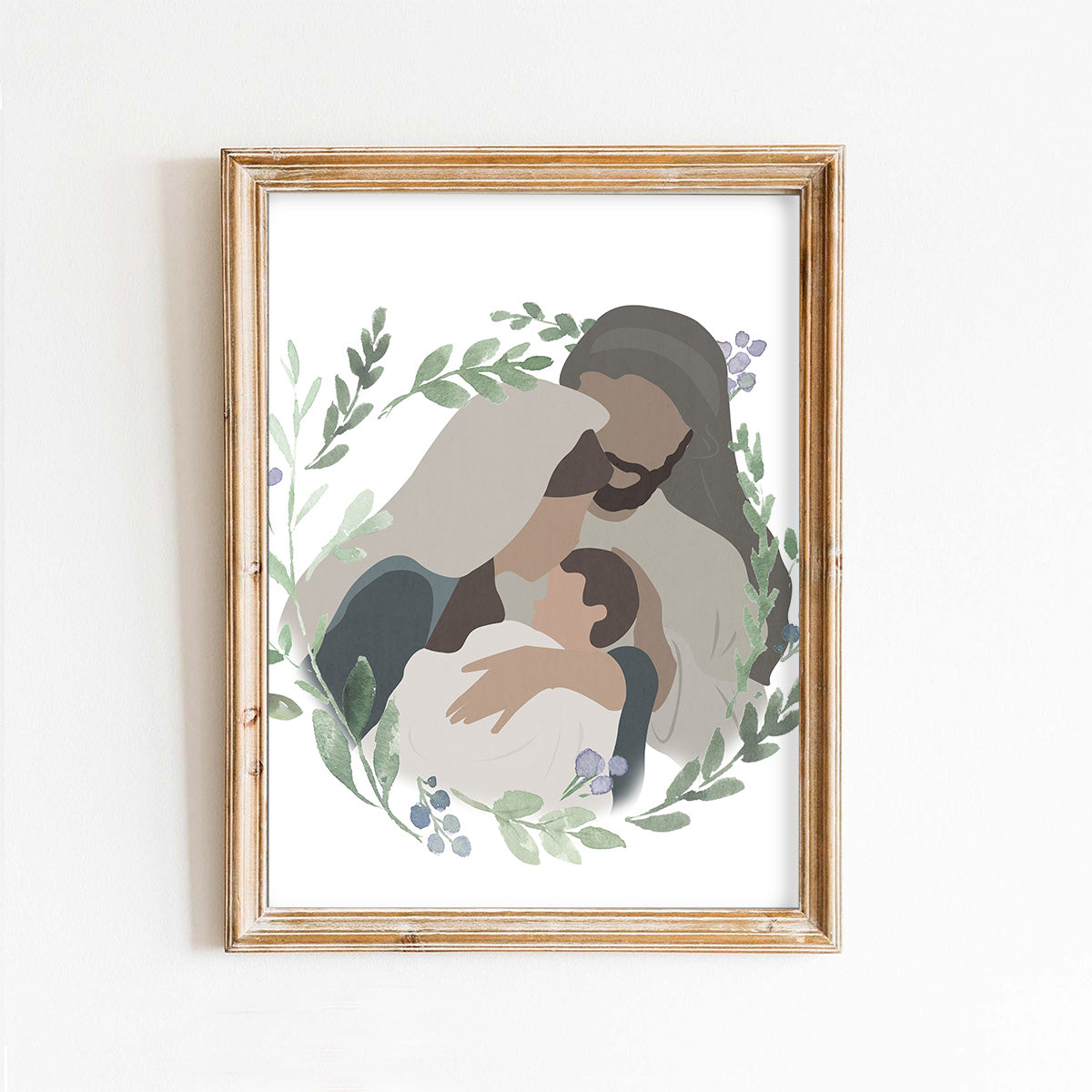 Mary, Joseph, & Baby Jesus Christmas Art Print – Paper House Print Shop