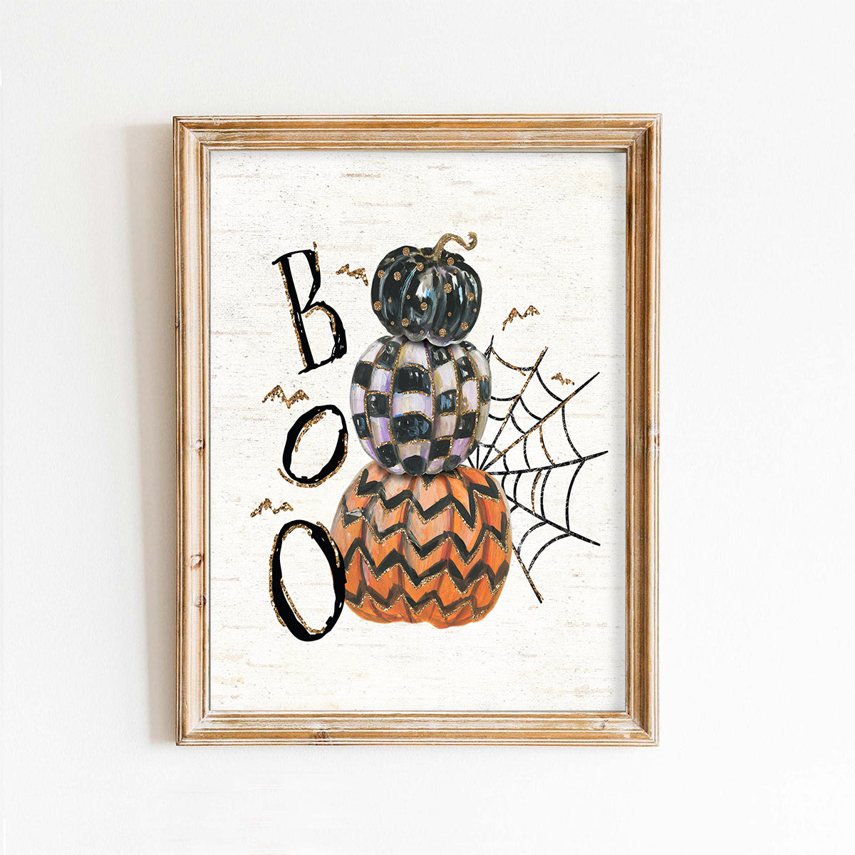 Boo Stacked Pumpkins Halloween Art Print – Paper House Print Shop