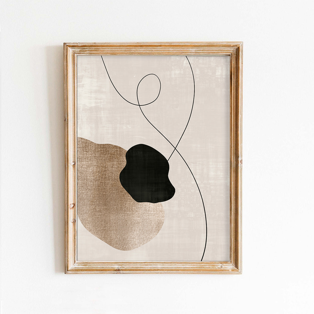 Abstract Black & Beige Line Art Print – Paper House Print Shop